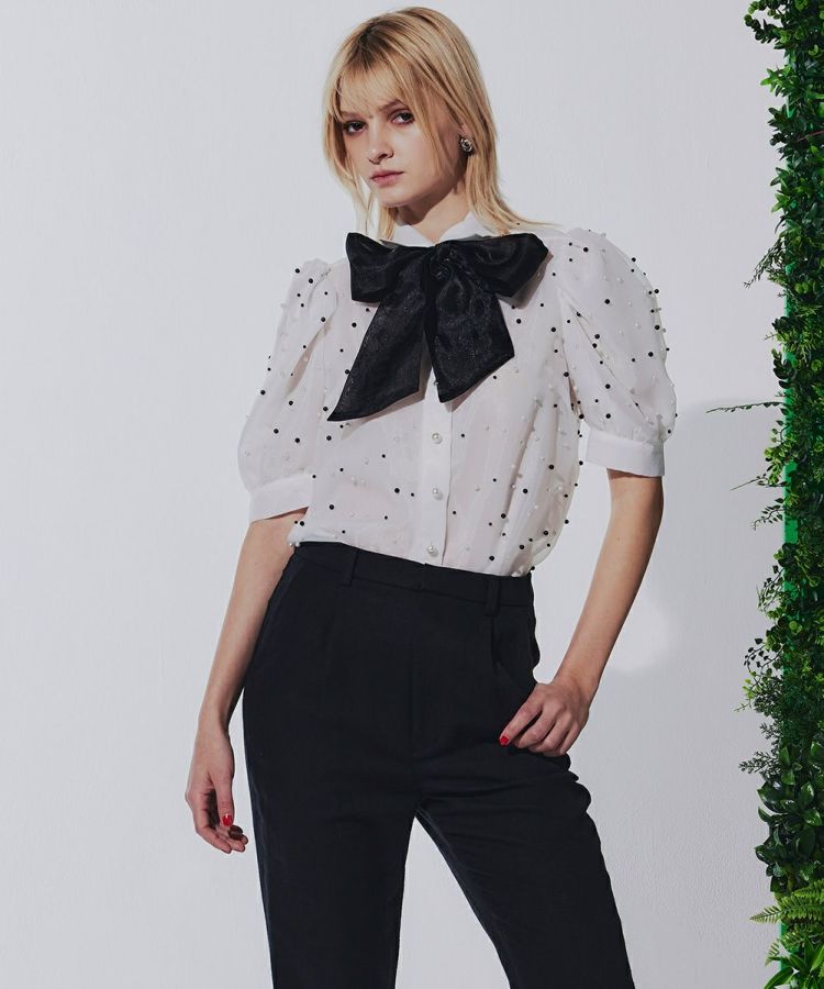 Sov. / パールシアーボウタイブラウス TOPS Night STORE | ダブルスタンダードクロージング公式通販